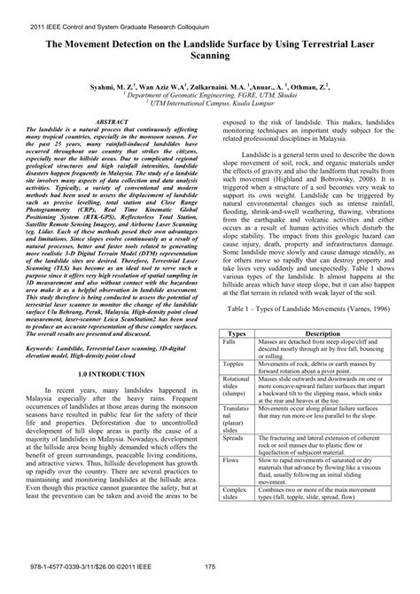 Pdf The Movement Detection On The Landslide Surface By Using Terrestrial Laser Scanning