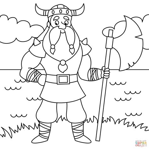 Розмальовка Мультяшний вікінг Розмальовки для дітей друк онлайн