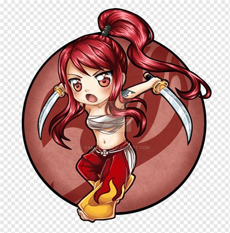 Erza Scarlet Titania Art Chibi Desenho Feiticeira Escarlate