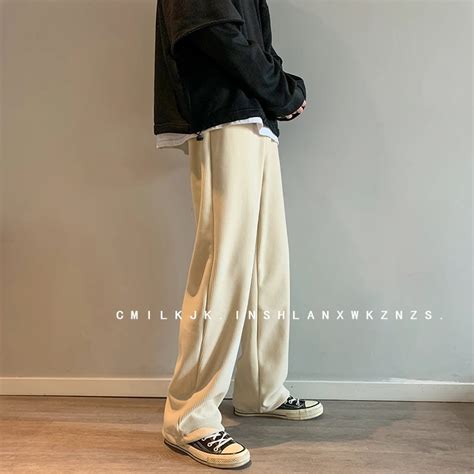 읽기 쉬운 2021 가을 겨울 캐주얼 바지 남성 느슨한 스트레이트 코듀로이 바지 남성 넓은 다리 바지 남자캐주얼 바지 Aliexpress