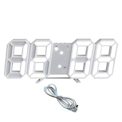 3d Led Digital Wall Clock Dimmable Nightlight Decor Led Digital Alarm Clocks With Temperature
