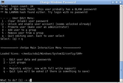 How To Reset Windows Local Password With Parted Magic Chntpw