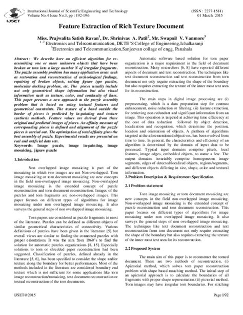 Pdf Feature Extraction Of Rich Texture Document