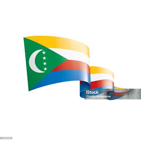 코모로 플래그 흰색 배경 벡터 일러스트 레이 션 0명에 대한 스톡 벡터 아트 및 기타 이미지 0명 3차원 형태 국기 Istock