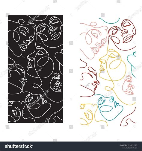 Continuous Line Drawing Faces Fashion Minimalist Stock Vector Royalty Free 2296213521