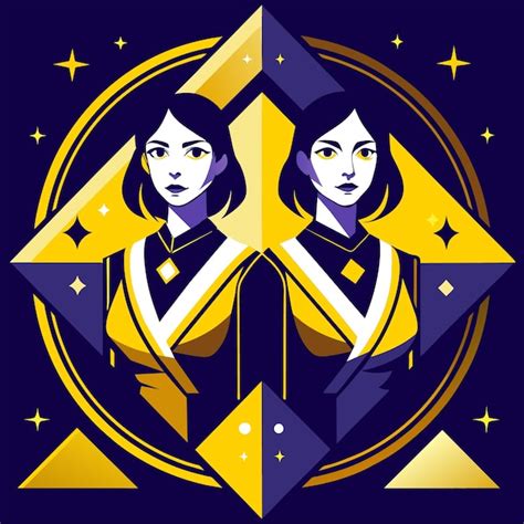 Premium Vector Illustration Of Two Women Of The Sign Twins