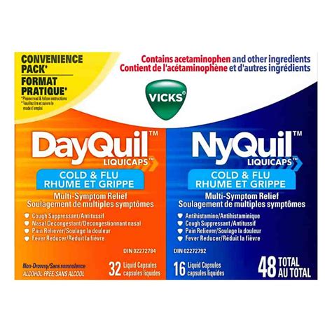 Dayquil Cold And Flu Multi Symptom Relief Liquid Capsules Vicks Nyquil