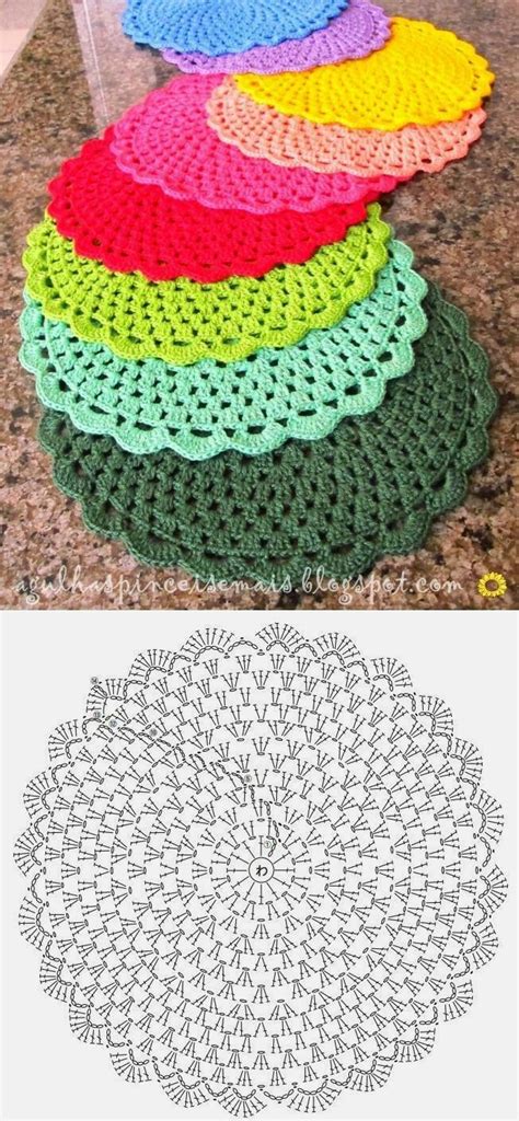 원형 코바늘 도일리 러그 도안 모음 네이버 블로그 Crochet Mandala Pattern Crochet