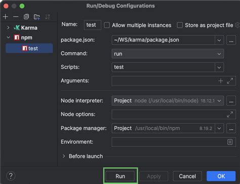 run applications webstorm documentation