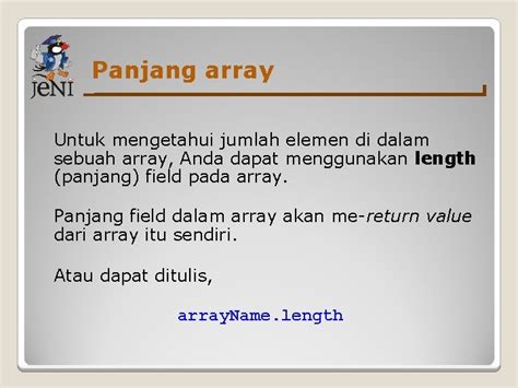 Java Array Pengenalan Pemrograman 1 Versi 2 0