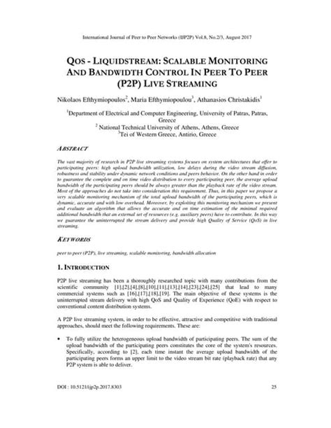 Qos Liquidstream Scalable Monitoring And Bandwidth Control In Peer