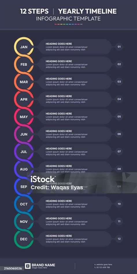 Yearly Timeline Planner Organizer Process Workflow Infographic Template