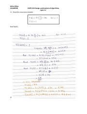 Quiz CMPS Spring Solution Docx Aisha Mirza CMPS Design And Analysis