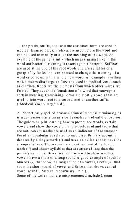 1 the prefix suffix root and the combined form are used docx