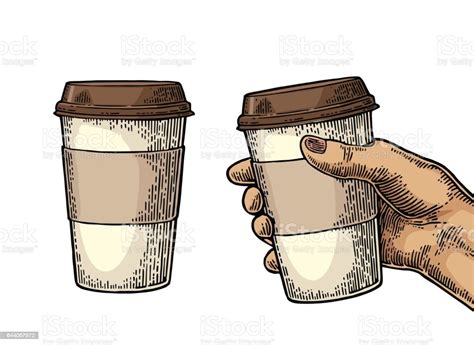 골판지 홀더와 모자를 곁들인 일회용 커피 한 잔을 들고 있는 여성의 손 종이 커피잔에 대한 스톡 벡터 아트 및 기타 이미지 종이 커피잔 컵 쥠 Istock