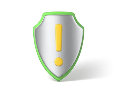 Premium Vector 3d Shield With Exclamation Mark Protection Warning