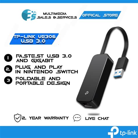 TP LINK UE306 USB 3 0 To RJ45 Gigabit Ethernet Network Adapter Shopee Malaysia