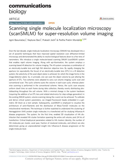 Pdf Scanning Single Molecule Localization Microscopy Scansmlm For