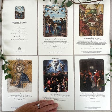 The Luminous Mysteries Mysteries Of The Rosary Meditation Cards Etsy