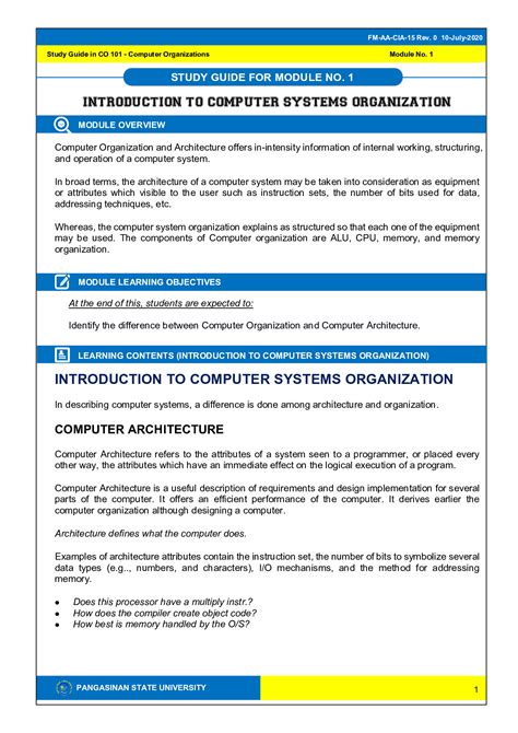 Introduction To Computer Systems Organization Scholarfriends