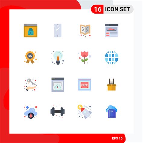 Stock Vector Icon Pack Of 16 Line Signs And Symbols For Award Site