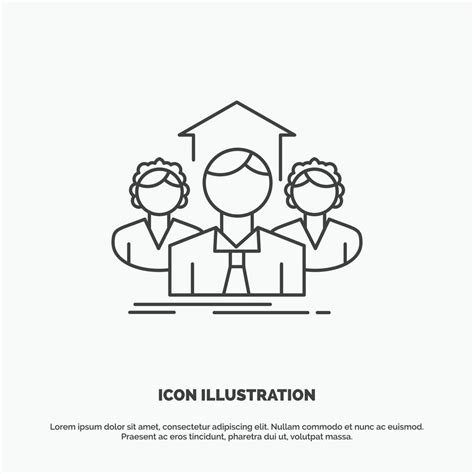 Equipo Negocio Trabajo En Equipo Grupo Icono De Reunión Símbolo Gris Vectorial De Línea
