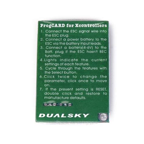 f3a unlimited dualsky esc programming card v2 f3a aircraft