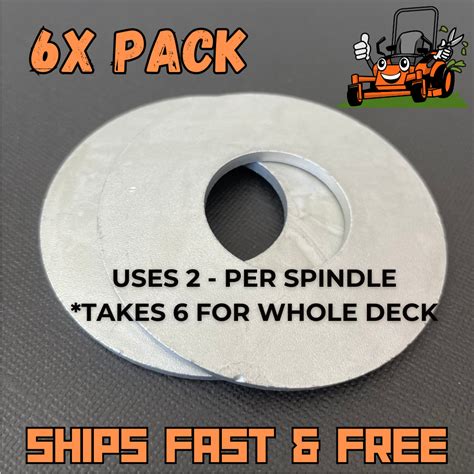 6x Kubota Mower Blade Beveled Washers