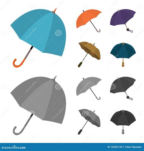 Vector Illustration Of Protection And Closed Icon Collection Of Protection And Rainy Stock