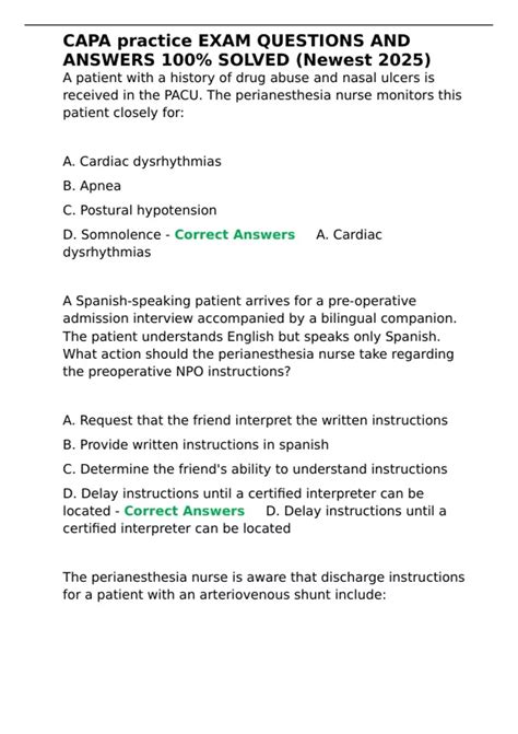 Capa Practice Exam Questions And Answers 100 Solved Newest 2025 Capa Certification Exm