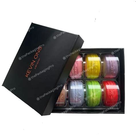 Macaron T Box With Recyclable Clear Food Safety Insert Patisserie