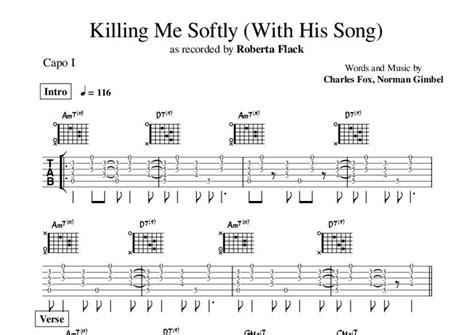 Killing Me Softly Fingerstyle Tab Chords Roberta Flack