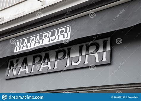 Napapijri Brand Sign And Logo Text Chain Wall Facade Shop Entrance For Fashion Editorial Image