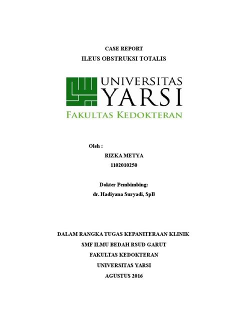 Laporan Kasus Ileus Obstruktif Pdf
