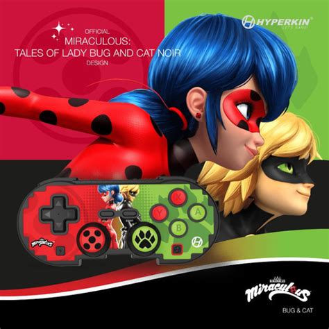 Hyperkin Official Miraculous Pixel Art Bt Switch Controller Ladybug
