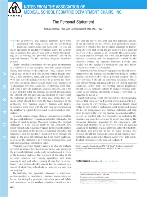 Pdf The Personal Statement