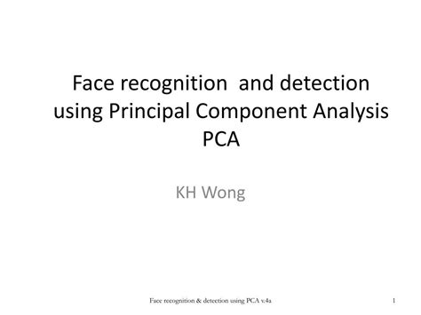 ppt face recognition and detection using principal component analysis
