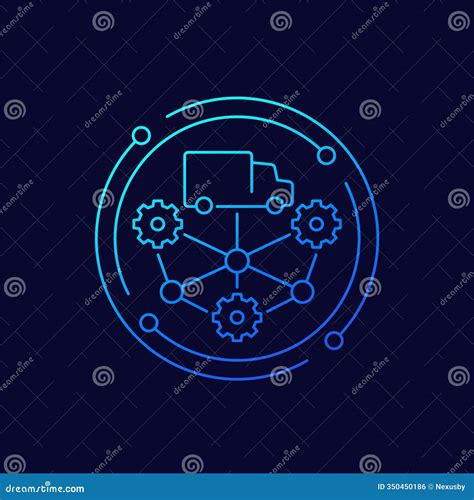 Scm Icon Supply Chain Management Linear Design Stock Illustration Illustration Of Procurement