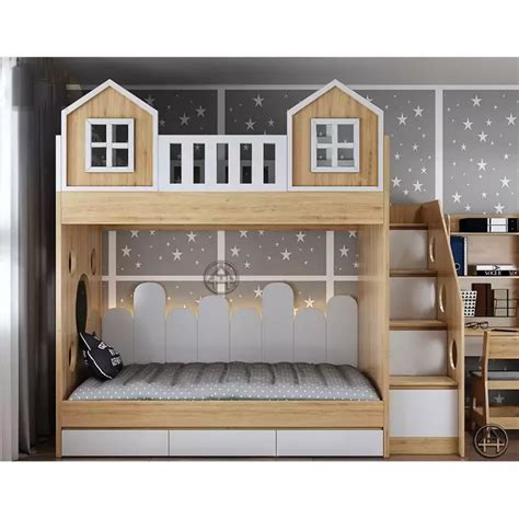 خرید و قیمت تخت خواب دو طبقه کلبه ای کودک و نوجوان نیوهوم ارسال رایگان