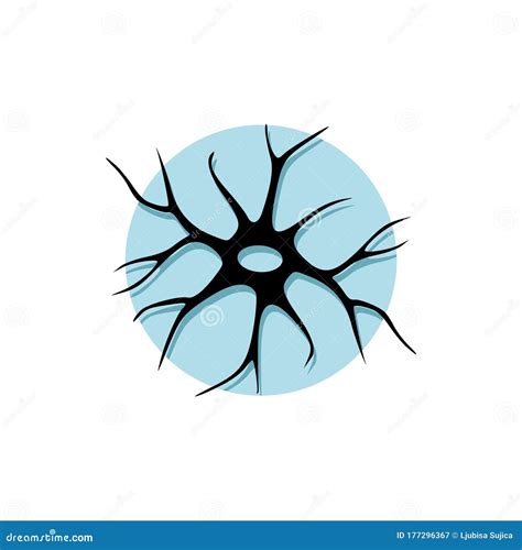 Nerve Cell Icon Flat Sign For Mobile Concept And Web Design Human Neuron Glyph Icon Isolated