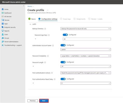 Configure Windows Laps Management With Microsoft Intune Techdirectarchive