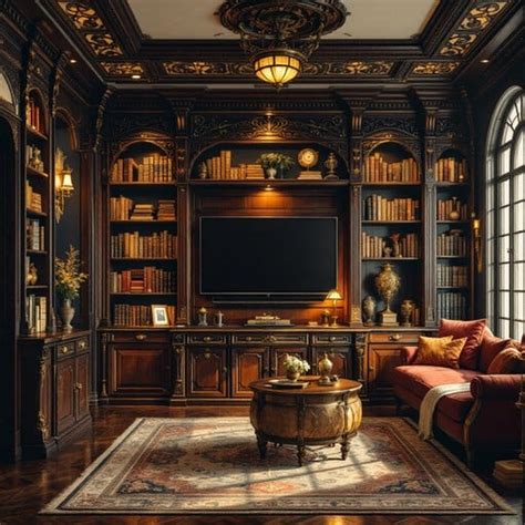 free luxurious library retreat image download at stockcake