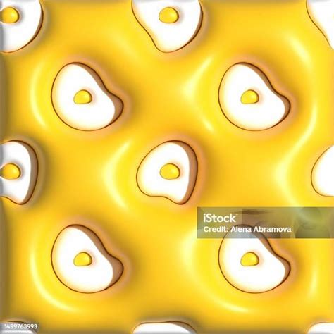 3d 계란 후라이 벽지 노른자 계란 팽창 벽지 귀여운 아이폰 배경 화면 볼륨감 있는 계란 후라이로 이음매 없는 패턴 3차원 형태에 대한 스톡 사진 및 기타 이미지 Istock