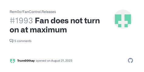 Fan Does Not Turn On At Maximum Issue 1993 Rem0o FanControl Releases GitHub