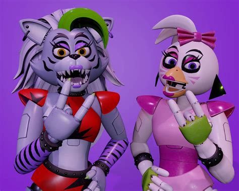 Roxanne Wolf And Glamrock Chica Blender Poster By Gwenalvarez36 On Deviantart