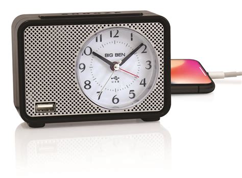 Big Ben Analog Alarm Clock Fast Usb Charging Port 2amp Small Time