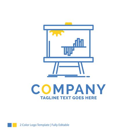 Business Chart Data Graph Stats Blue Yellow Business Logo Template Creative Design Template