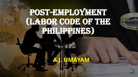 Labor Code Of The Philippines Power Point Pptx