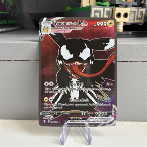 PokÉmon Venom Pikachu Vcos Cosplay Custom Fan Art Holographic Card £5