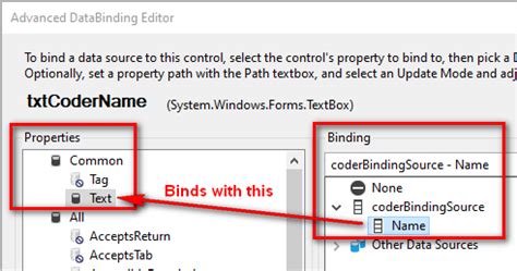 Winforms Bind Controls To An Object Data Source Makolyte